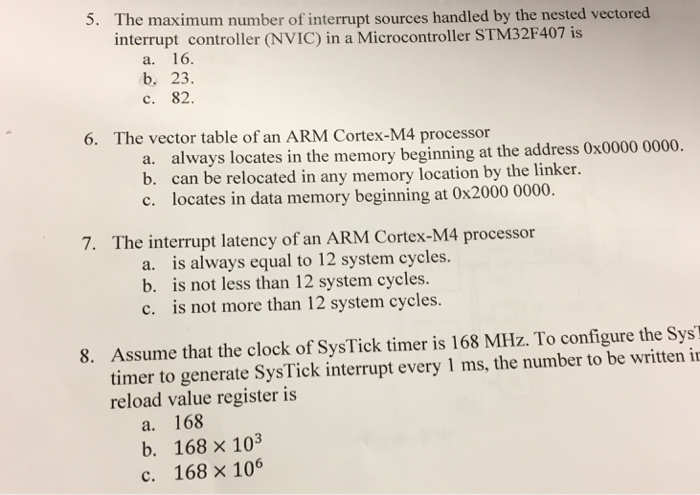 Solved The maximum number of interrupt sources handled by | Chegg.com