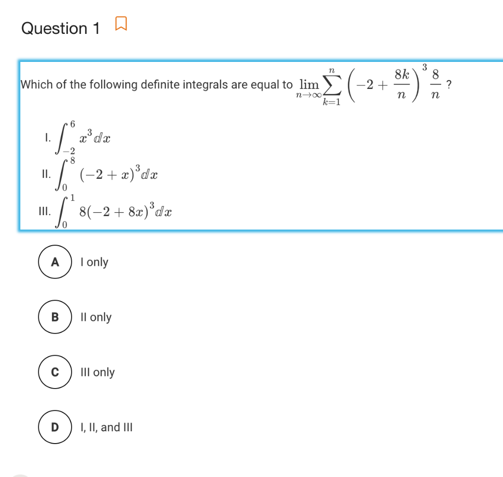 Solved Which of the following definite integrals are equal | Chegg.com