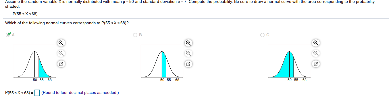 Solved draw a normal curve with the area corresponding to | Chegg.com