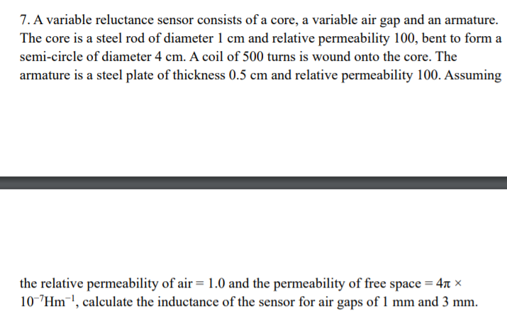 6. The variable reluctance displacement transducer of | Chegg.com