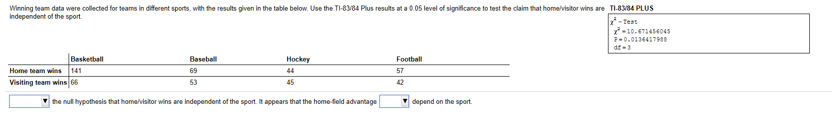 Solved 2 - Test Winning team data were collected for teams | Chegg.com
