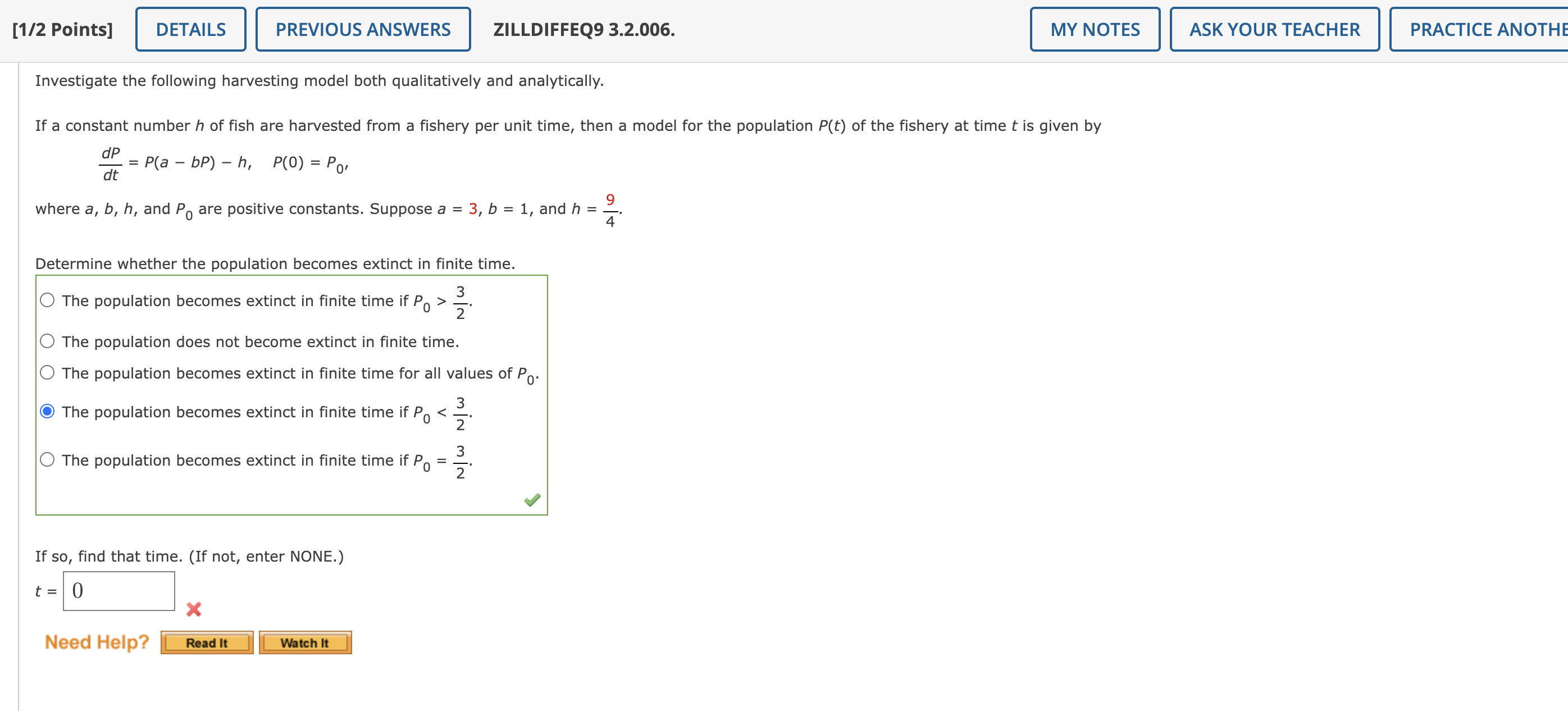 Solved dtdP=P(a−bP)−h,P(0)=P0′ where a,b,h, and P0 are | Chegg.com