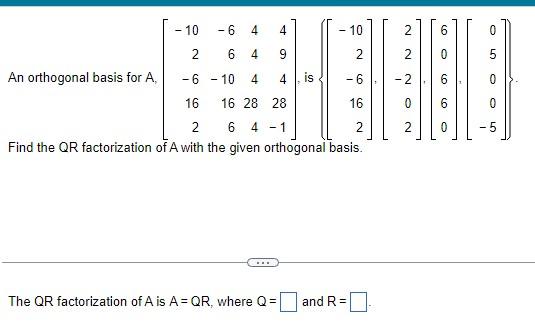 Solved An orthogonal basis for | Chegg.com