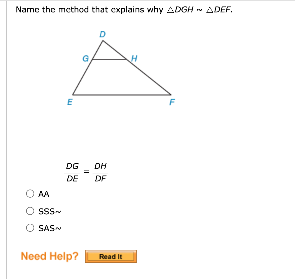 Solved Name the method that explains why ADGH ADEF. H E DH | Chegg.com