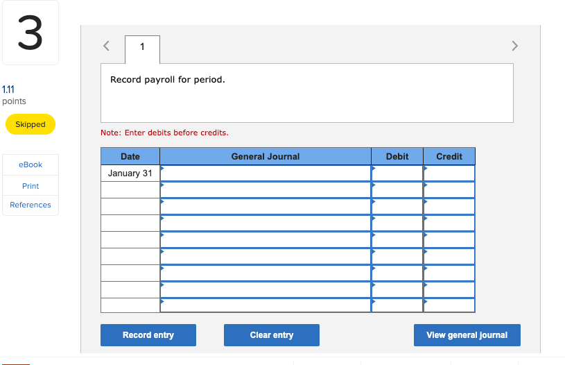 Solved Check my work 3 During the month of January, an | Chegg.com
