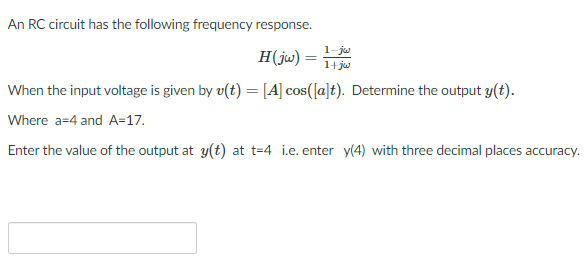 Solved An RC circuit has the following frequency response. | Chegg.com