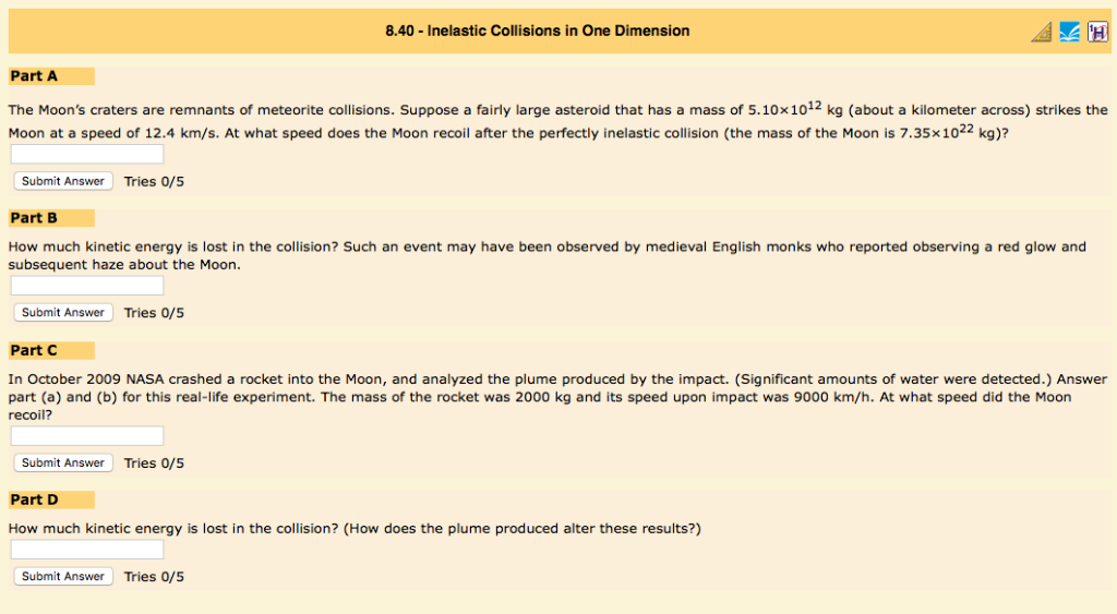 Solved 8.40 Inelastic Collisions in One Dimension Part A | Chegg.com