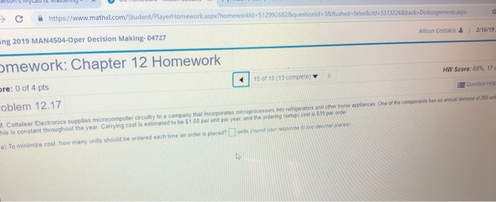 Solved > С https://www.mathxlcom/Student/PlayerHomework.a | Chegg.com