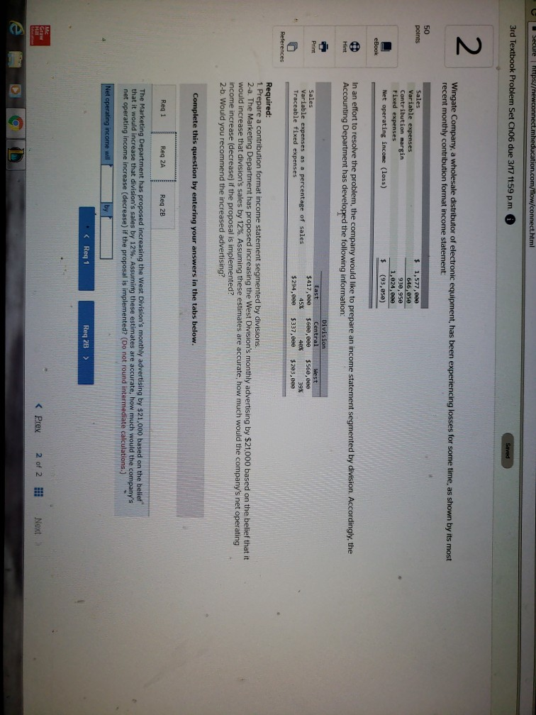 Solved connect.html 3rd Textbook Problem Set Ch06 due 3/17 | Chegg.com