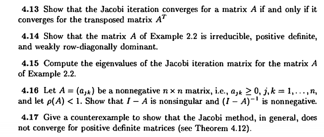 Solved 4.13 Show that the Jacobi iteration converges for a | Chegg.com