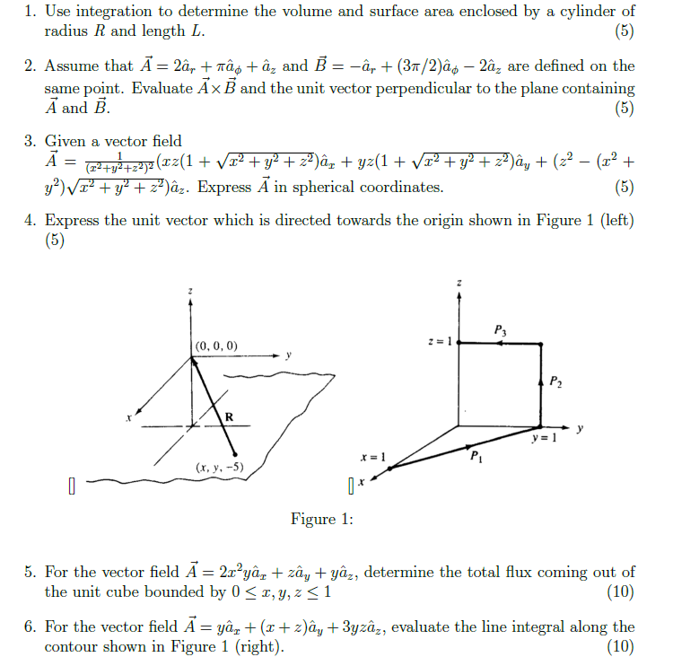 Solved 1. Use integration to determine the volume and | Chegg.com