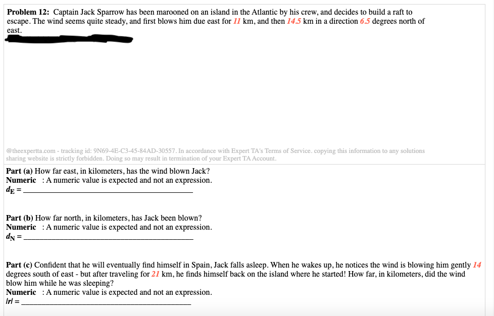 Solved Problem 12: Captain Jack Sparrow has been marooned on | Chegg.com