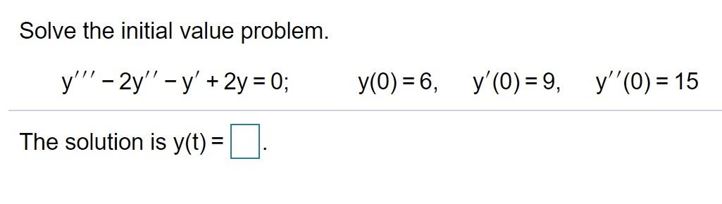 Solved Solve the given initial value problem. y'' +12y' + | Chegg.com
