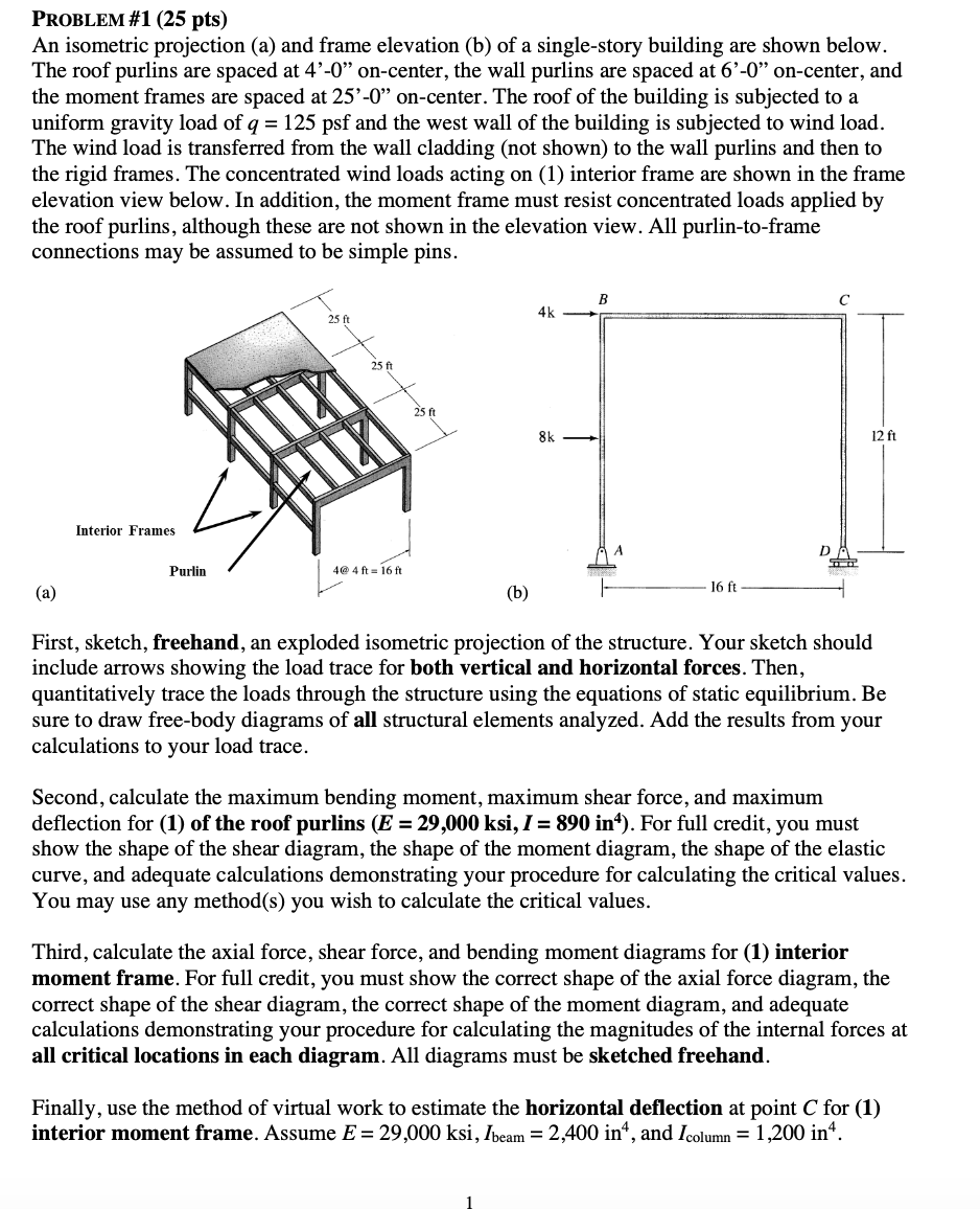PROBLEM #1 (25 pts) An isometric projection (a) and | Chegg.com