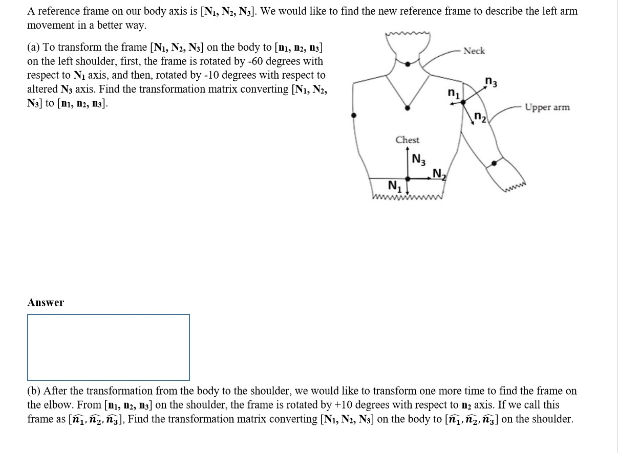 Solved A reference frame on our body axis is [N1, N2, N3]. | Chegg.com