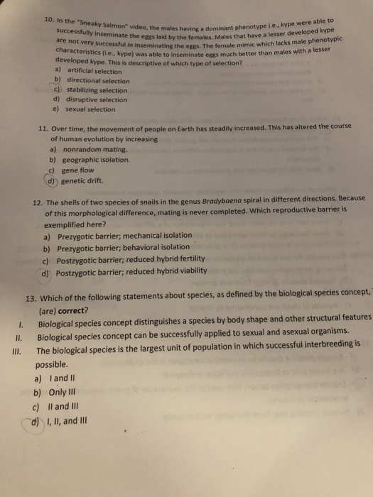 Solved 1. What are adaptations? a) Inherited characteristics | Chegg.com