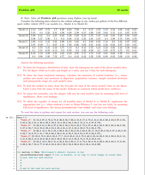 Solved Problem B 50 marks Note: Sole all Problem B questions | Chegg.com