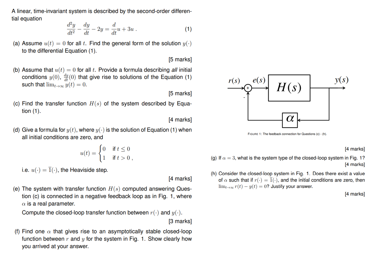 Solved A linear, time-invariant system is described by the | Chegg.com