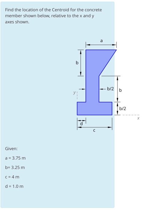 Solved Find the location of the Centroid for the concrete | Chegg.com