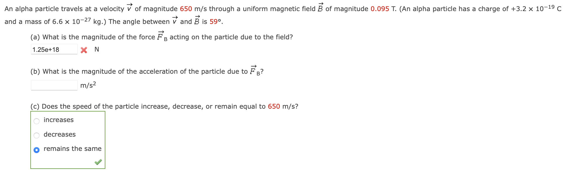 Solved An alpha particle travels at a velocity of magnitude | Chegg.com
