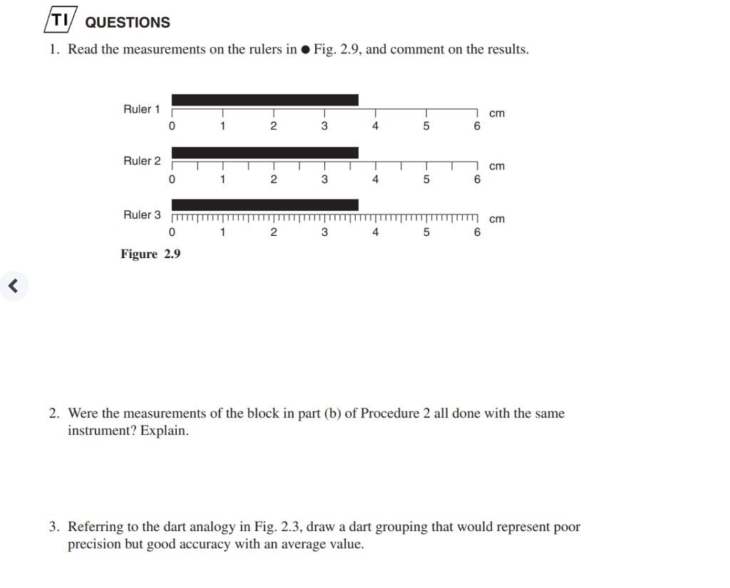 Solved TI/ QUESTIONS 1. Read the measurements on the rulers | Chegg.com