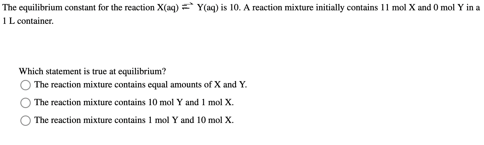Solved The equilibrium constant for the reaction | Chegg.com