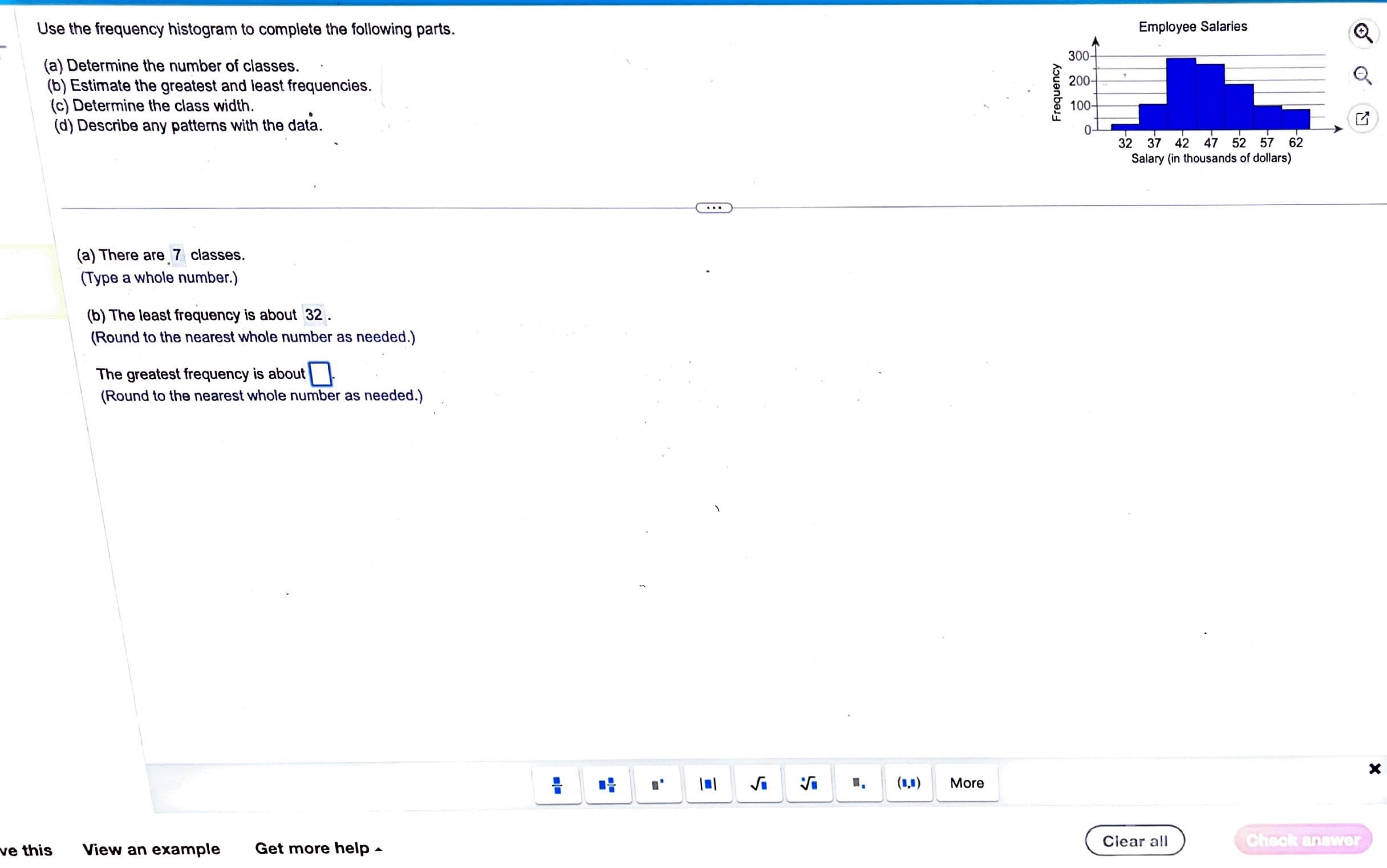 Solved Use the frequency histogram to complete the following | Chegg.com