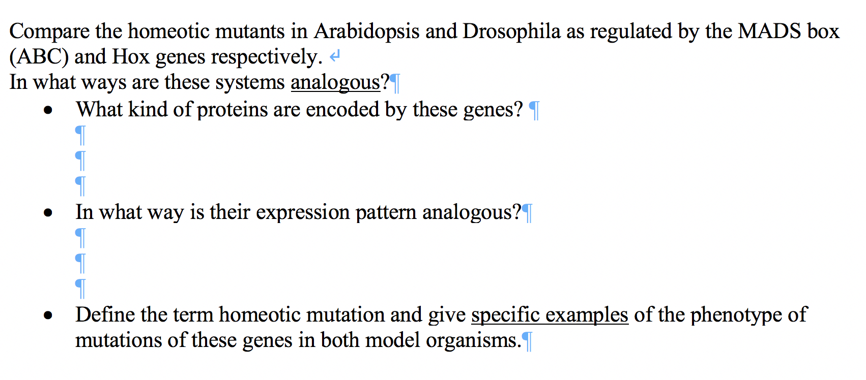 Solved Compare the homeotic mutants in Arabidopsis and | Chegg.com