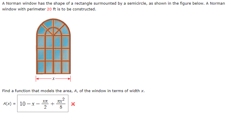 Solved A Norman window has the shape of a rectangle | Chegg.com