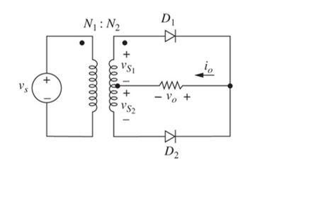 Solved A single-phase center-tapped transformer rectifier | Chegg.com