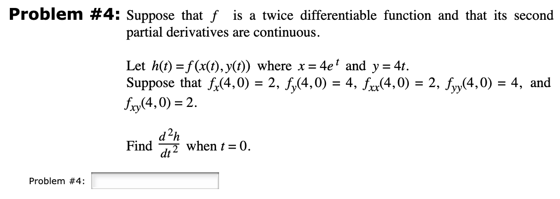 Solved Problem #4: Suppose that f is a twice differentiable | Chegg.com