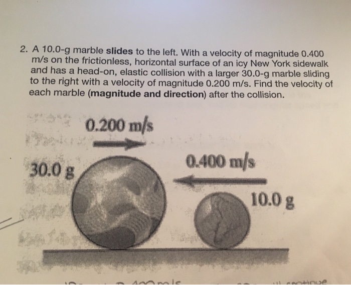 Solved 2. A 10.0-g marble slides to the left. With a | Chegg.com