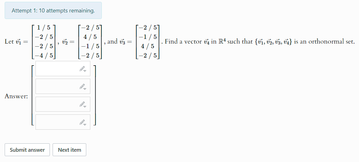 Solved Attempt 1: 10 ﻿attempts remaining.Let | Chegg.com