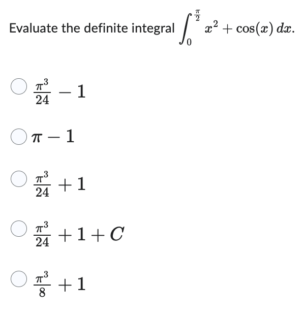 Solved luate the integral ∫(sec2(x)+1)dx tan(x)+C tan(x)+x+C | Chegg.com