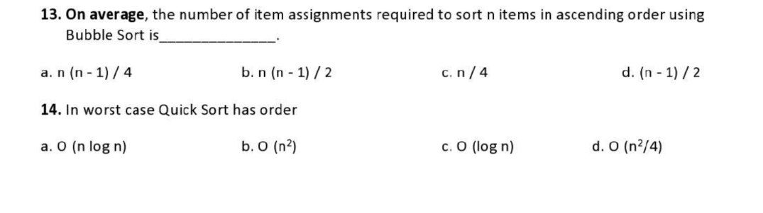 Solved 13. On average, the number of item assignments | Chegg.com