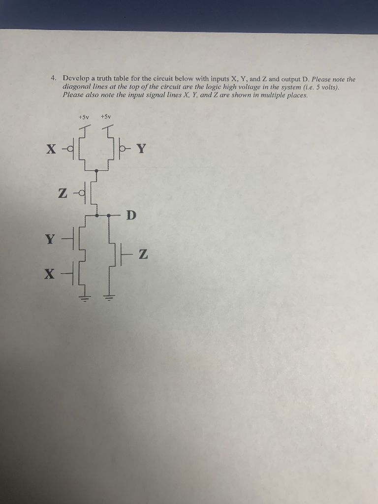 Solved Develop a truth table for the circuit below with | Chegg.com