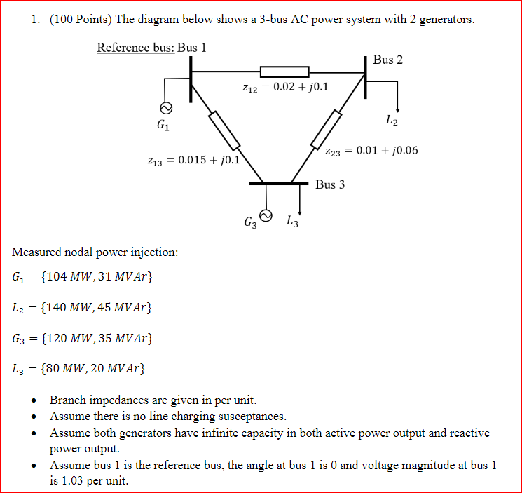 Solved - Assume bus 3 is a PV bus, the voltage magnitude at | Chegg.com