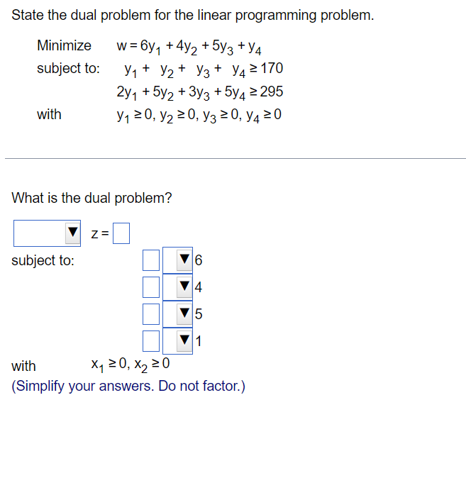 Solved State the dual problem for the linear programming | Chegg.com