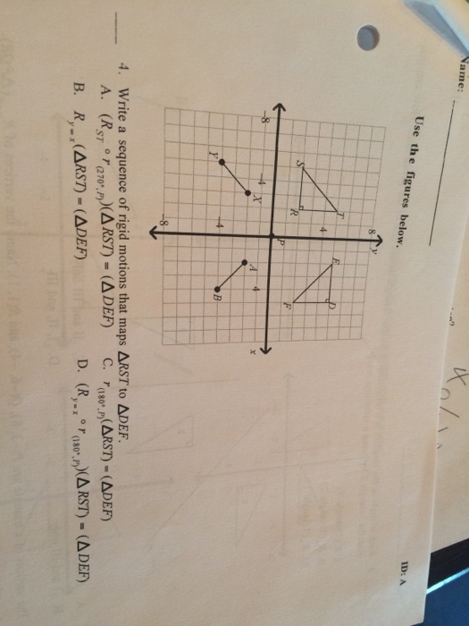 Solved ame ID: A Use the figures below. 4. Write a sequence | Chegg.com