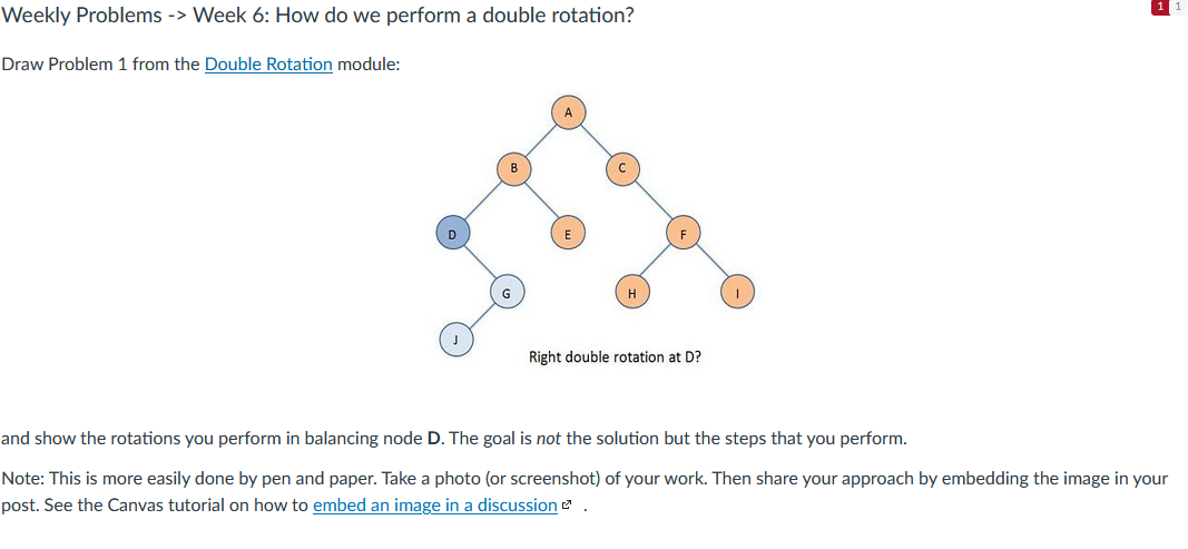 Solved Weekly Problems -> Week 6: How do we perform a double | Chegg.com