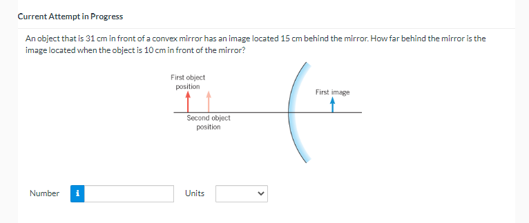 Solved An object that is 31 cm in front of a convex mirror | Chegg.com
