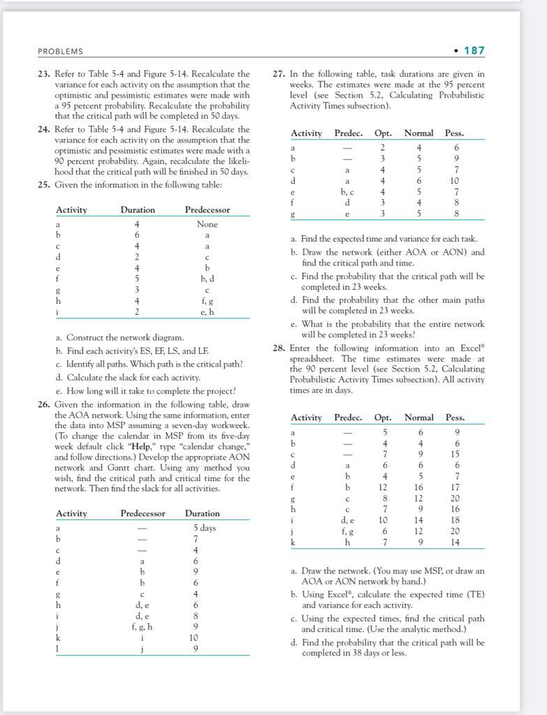 Solved 23. Refer to Table 5-4 and Figure 5-14. Recalculate | Chegg.com