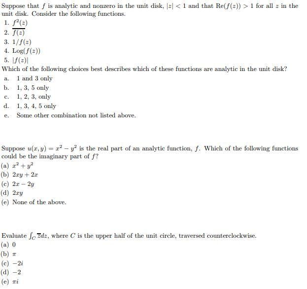 Solved Suppose that f is analytic and nonzero in the unit | Chegg.com