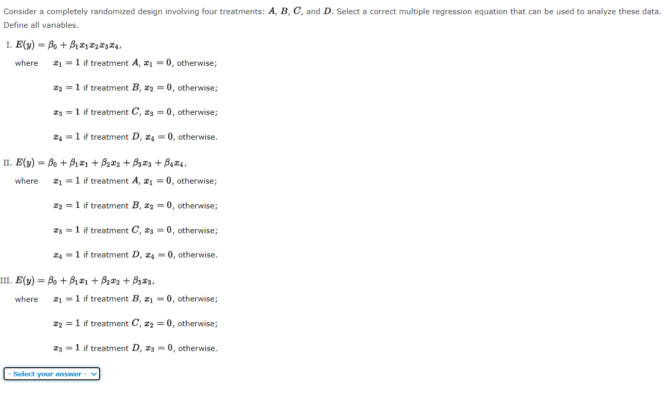 Solved Consider a completely randomized design involving | Chegg.com