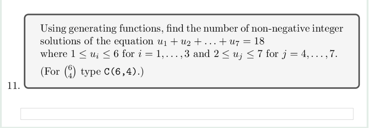 Solved Using generating functions, find the number of | Chegg.com