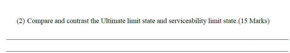 Solved (2) ﻿Compare and contrast the Ultimate limit state | Chegg.com