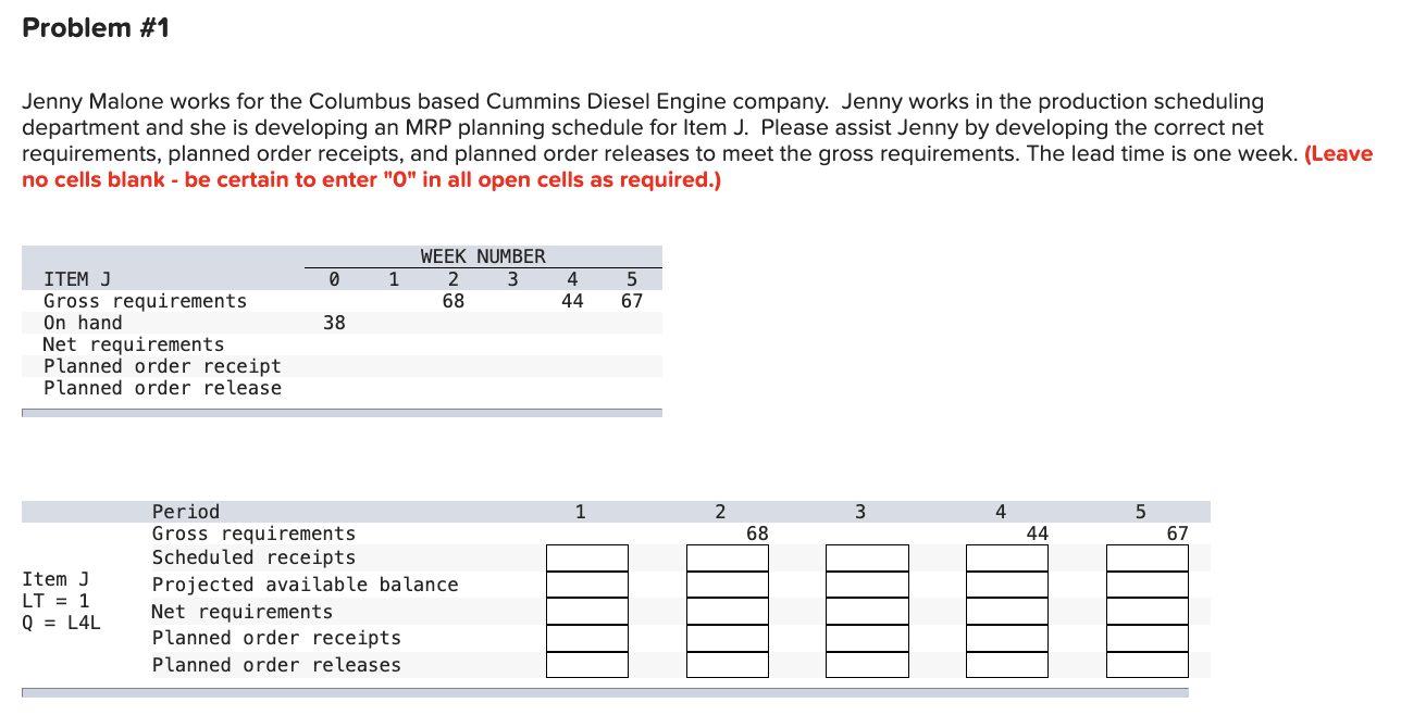 Solved Problem #1Jenny Malone works for the Columbus based | Chegg.com
