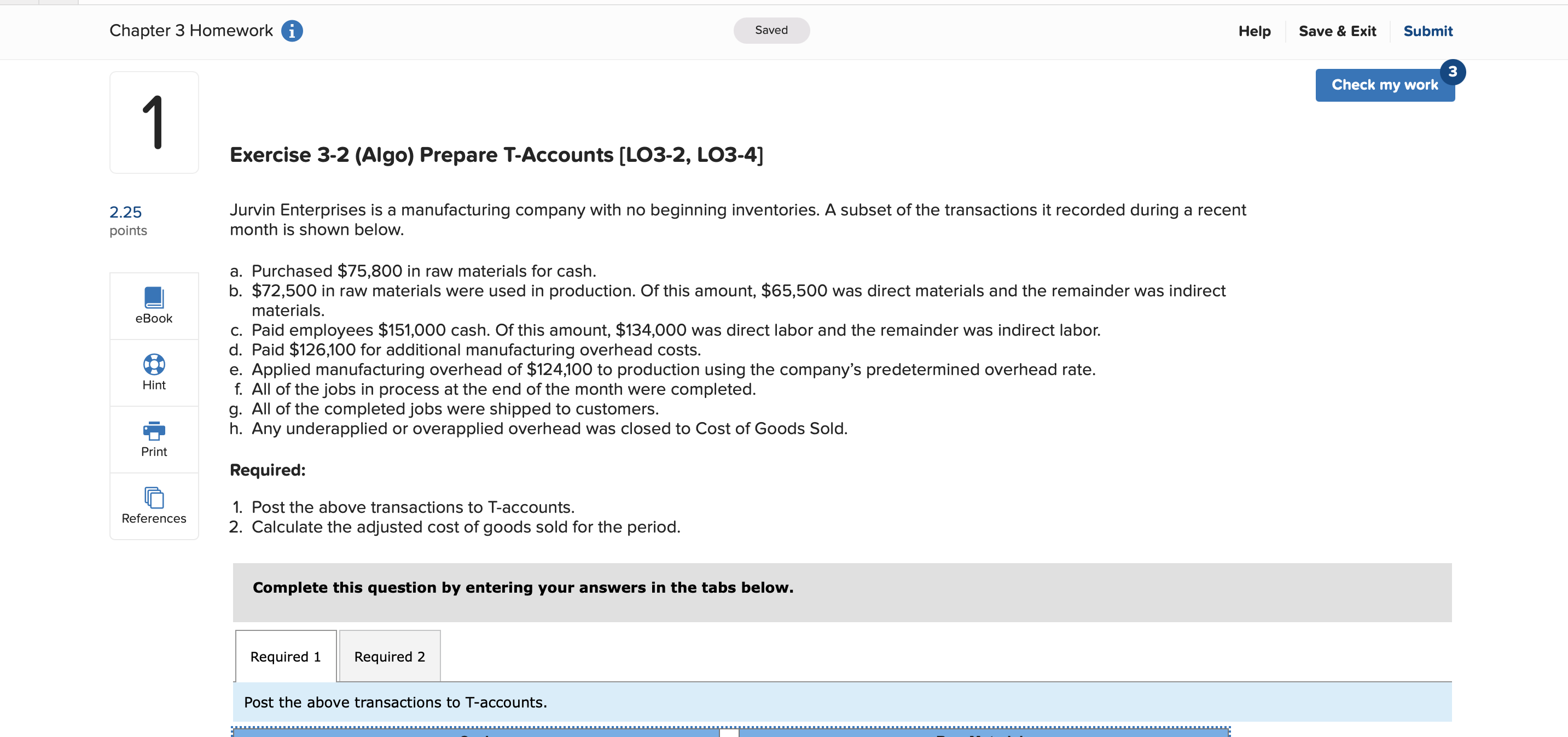 Solved Exercise 3-2 (Algo) Prepare T-Accounts [LO3-2, LO3-4] | Chegg.com
