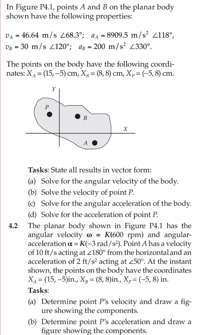 Solved In Figure P4.1, points A and B on the planar body | Chegg.com