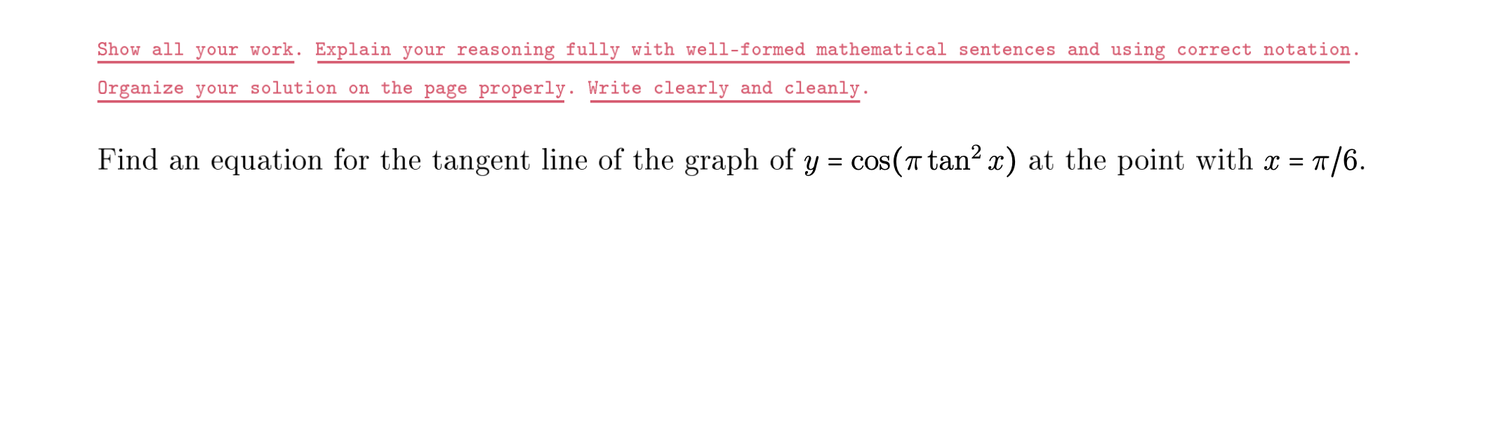 Solved Show all your work. Explain your reasoning fully with | Chegg.com